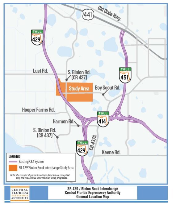SR 429 (Daniel Webster Western Beltway) at Binion Road Interchange ...